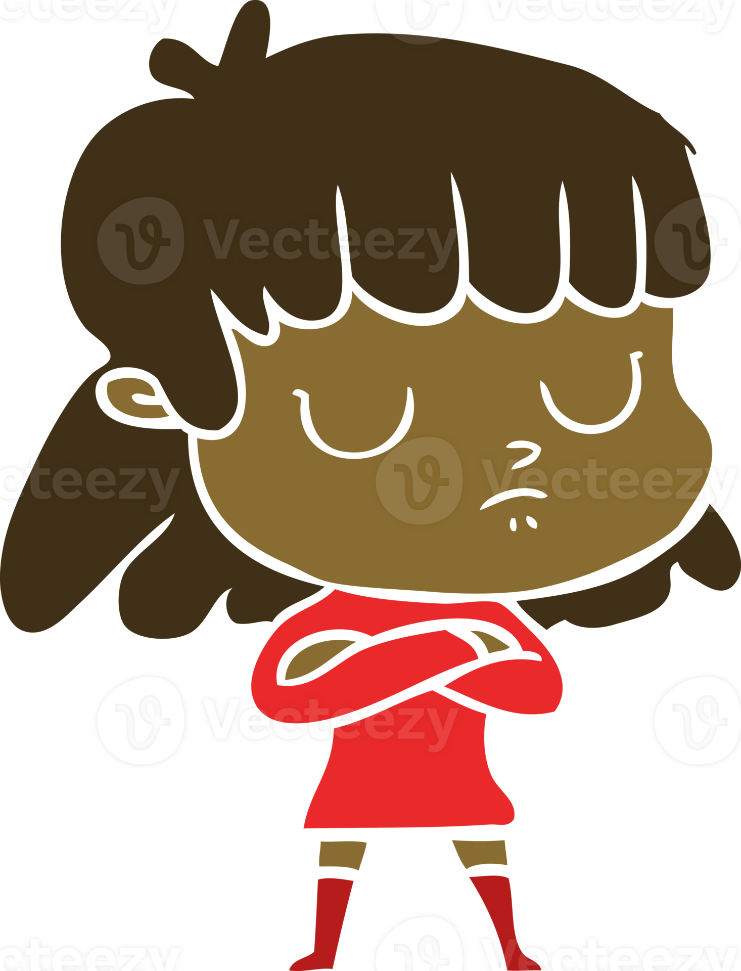 flat color style cartoon indifferent woman 45074653 PNG
