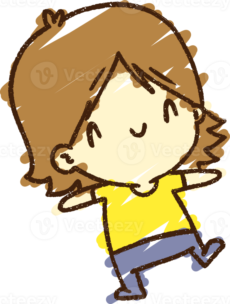 Dancing Girl Chalk Drawing 45076815 Png