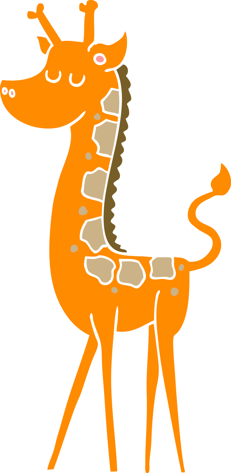 Flat Color Style Cartoon Giraffe 45080440 Png