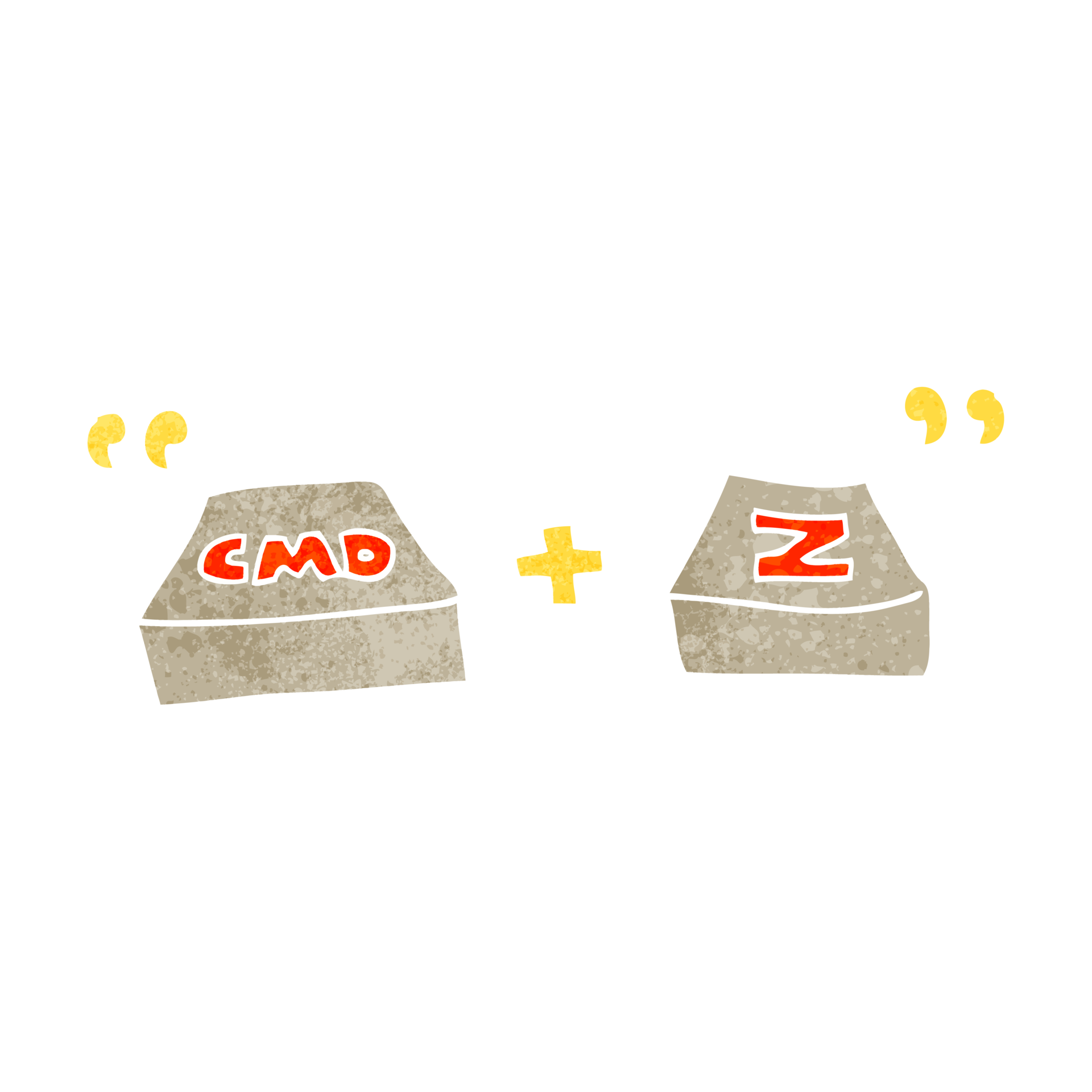 Hand Retro Cartoon Command Z Function 45081874 Png