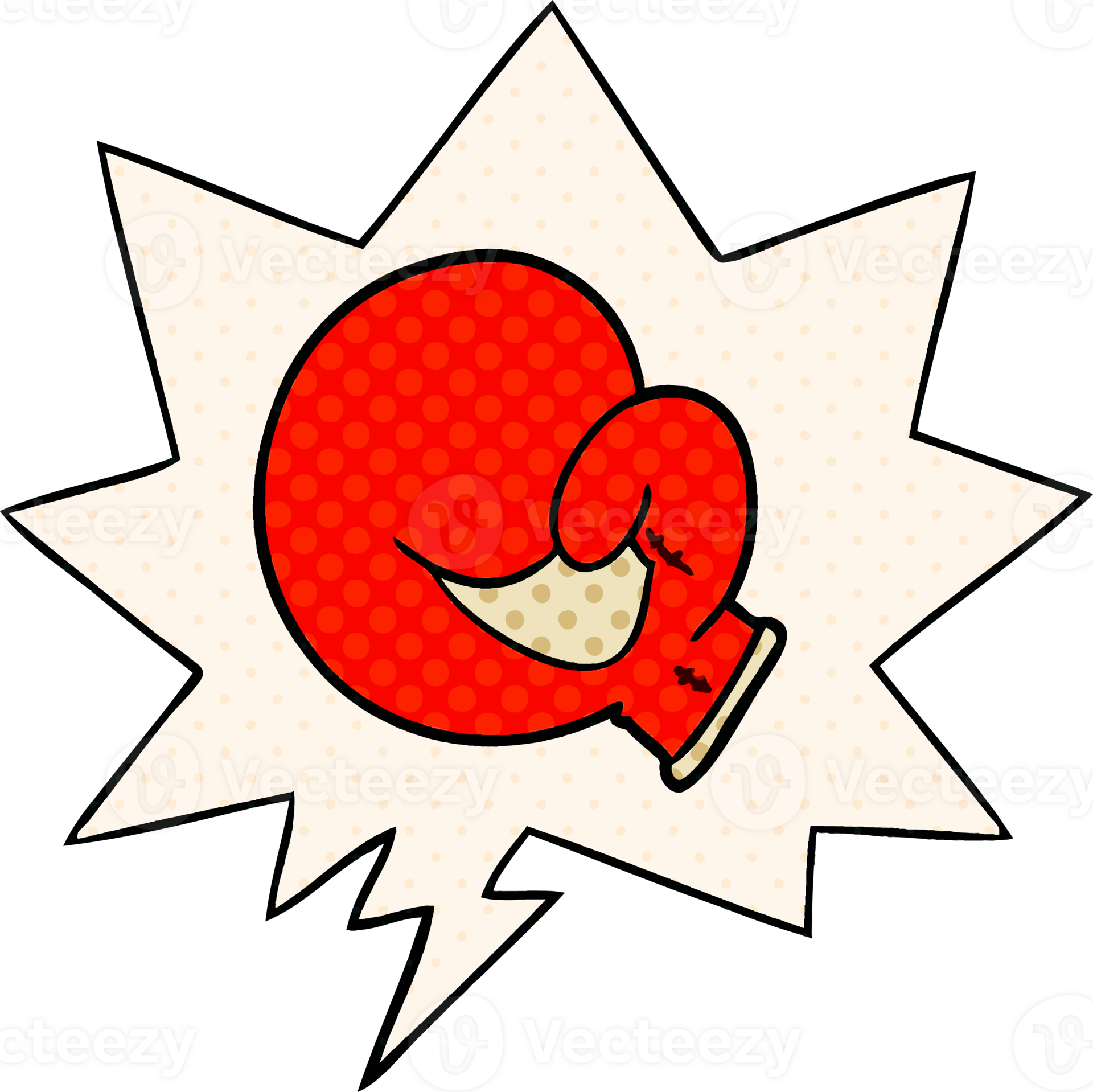 boxing glove cartoon with speech bubble in comic book style 45082302 PNG
