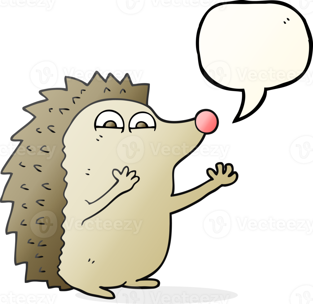 Hand Drawn Speech Bubble Cartoon Cute Hedgehog 45084819 Png