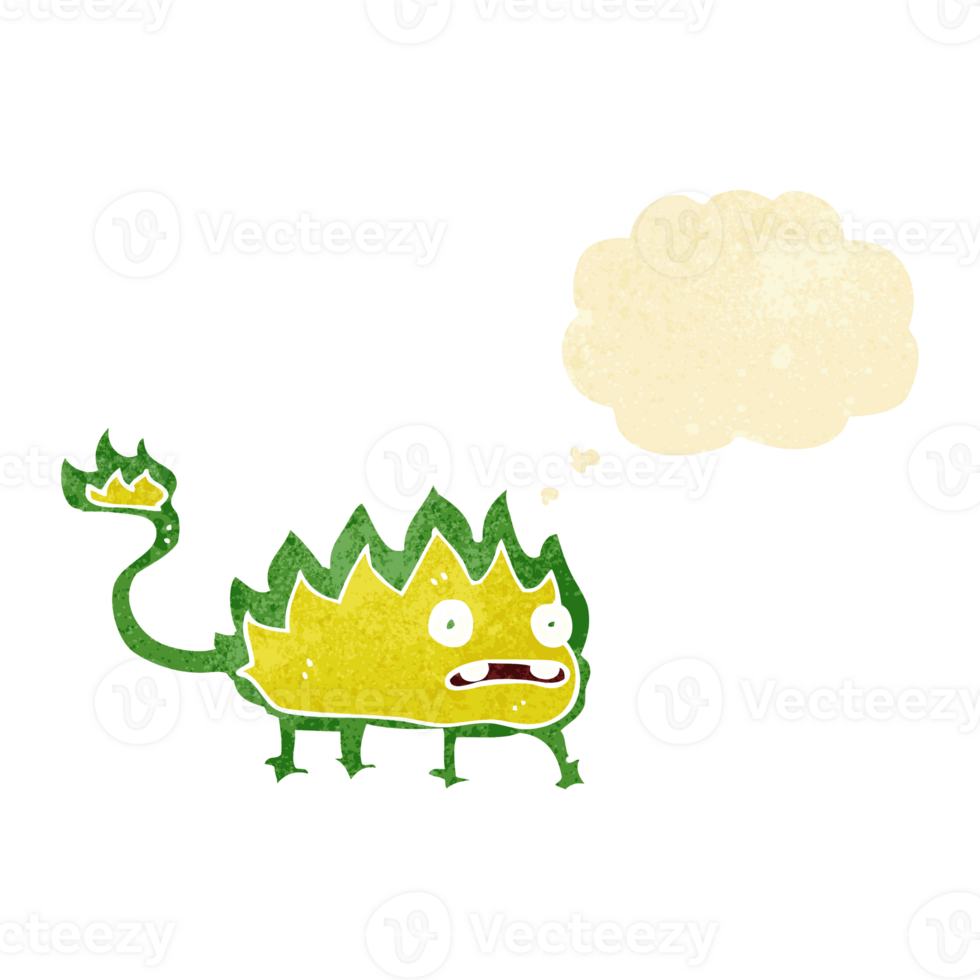 Cartoon Little Fire Demon With Thought Bubble 45085030 Png