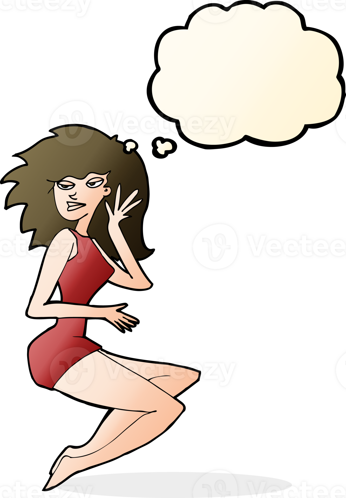 Cartoon Sexy Woman With Thought Bubble 45085408 Png