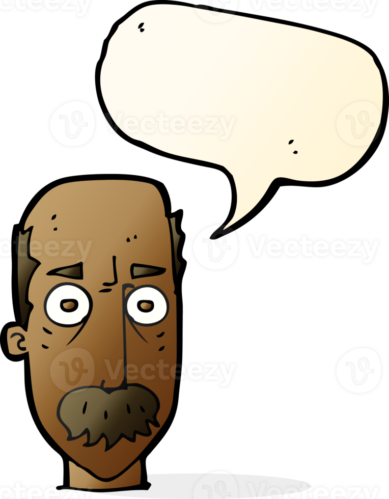 Cartoon Man With Mustache With Speech Bubble 45087788 Png