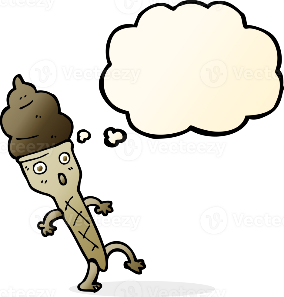 helado de dibujos animados con burbujas de pensamiento 45092287 PNG