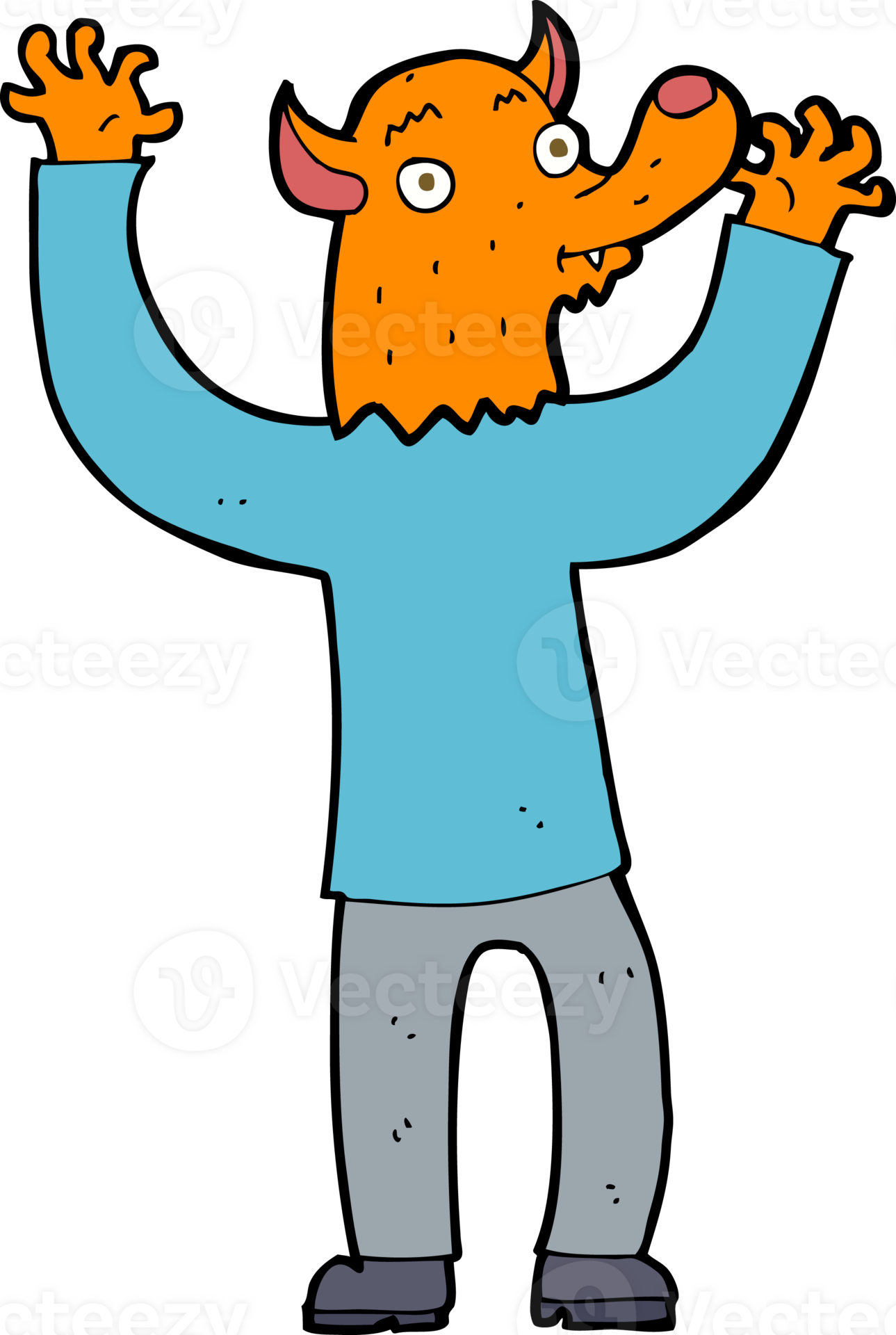 Cartoon Happy Fox Man 45092921 Png