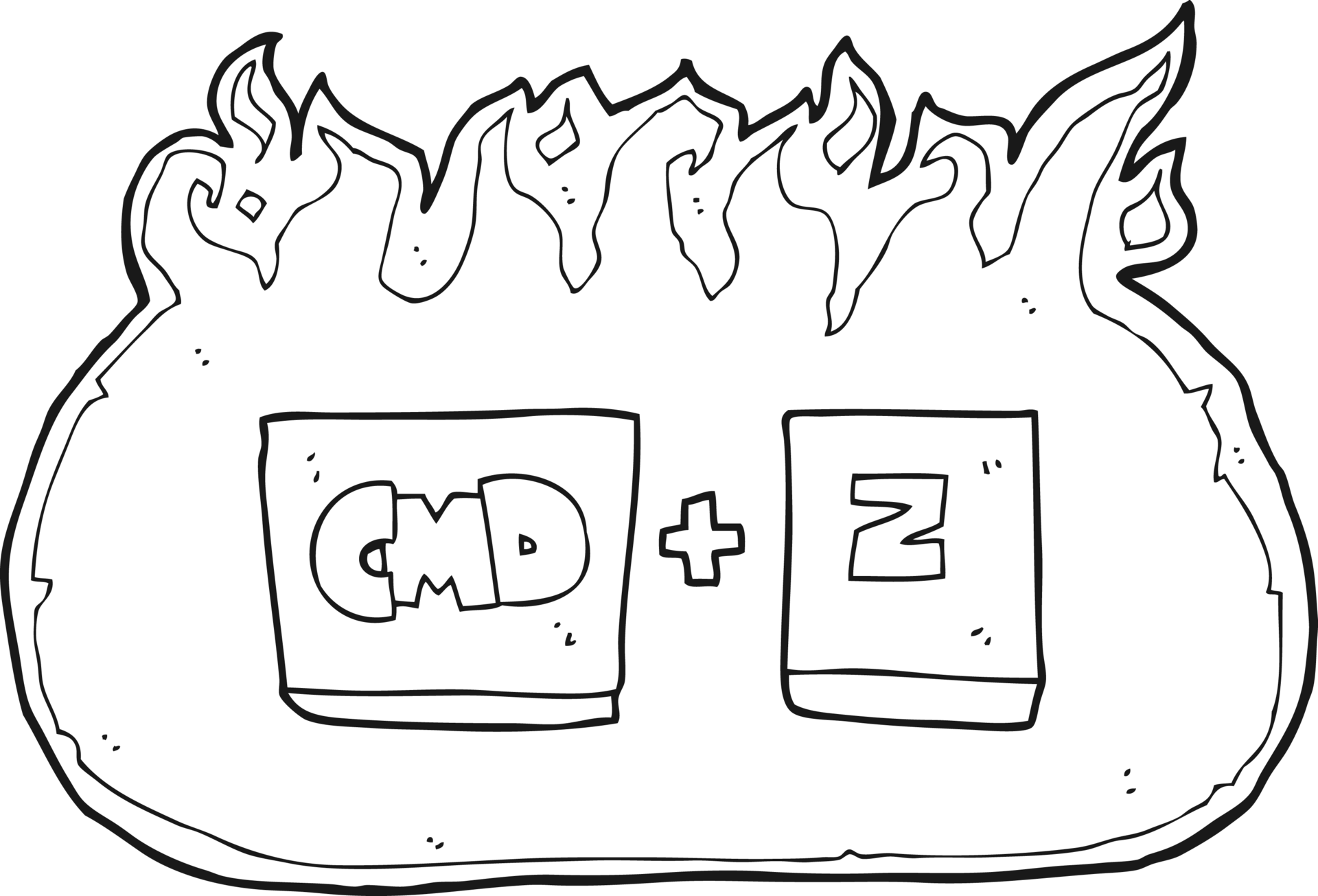 Hand Drawn Black And White Cartoon Command Z Function 45100357 Png