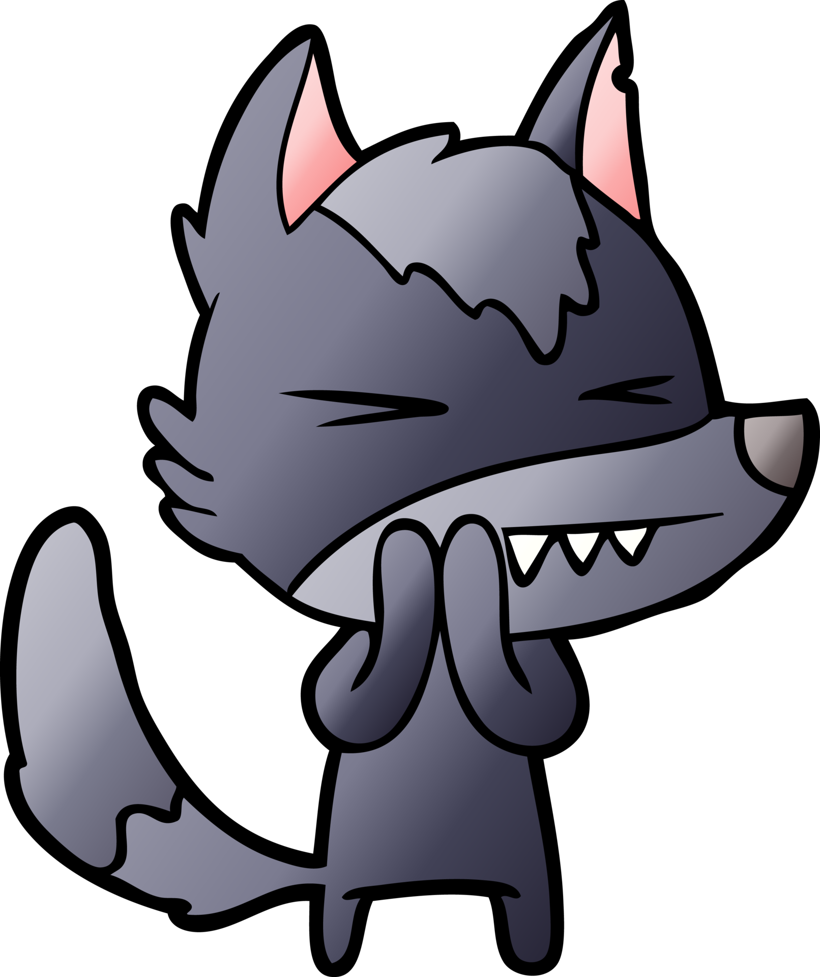 Angry Wolf Cartoon 45101425 Png