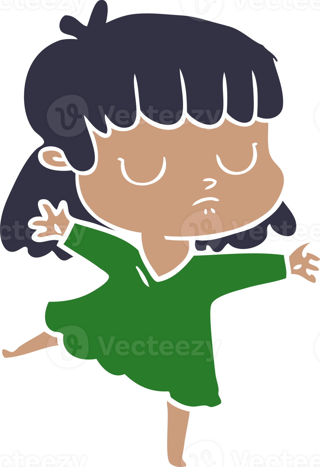 flat color style cartoon indifferent woman dancing 45101753 PNG
