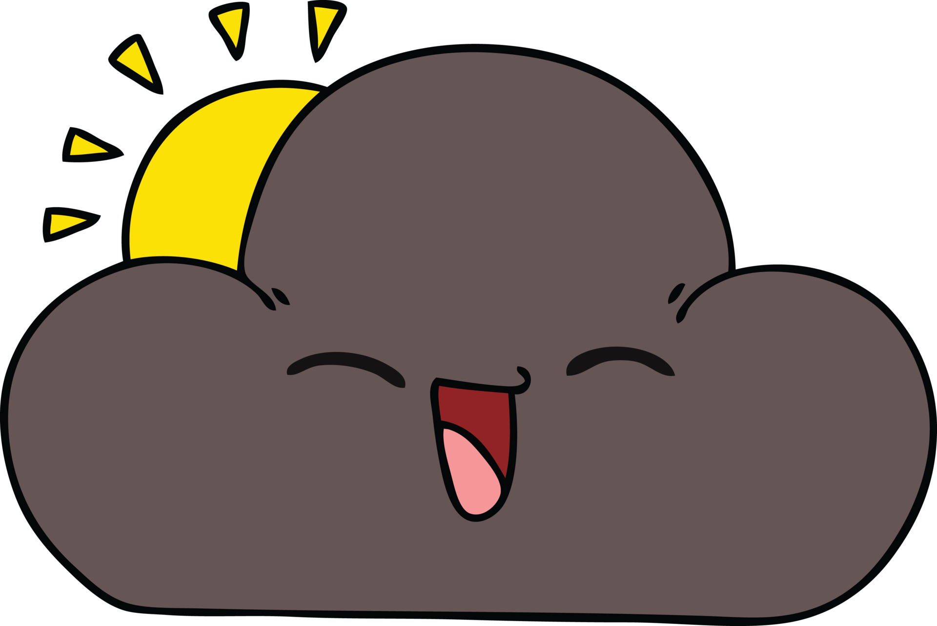 Hand Drawn Quirky Cartoon Sun And Happy Storm Cloud 45102202 Png