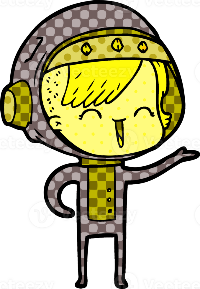 Happy Cartoon Space Girl 45103944 Png