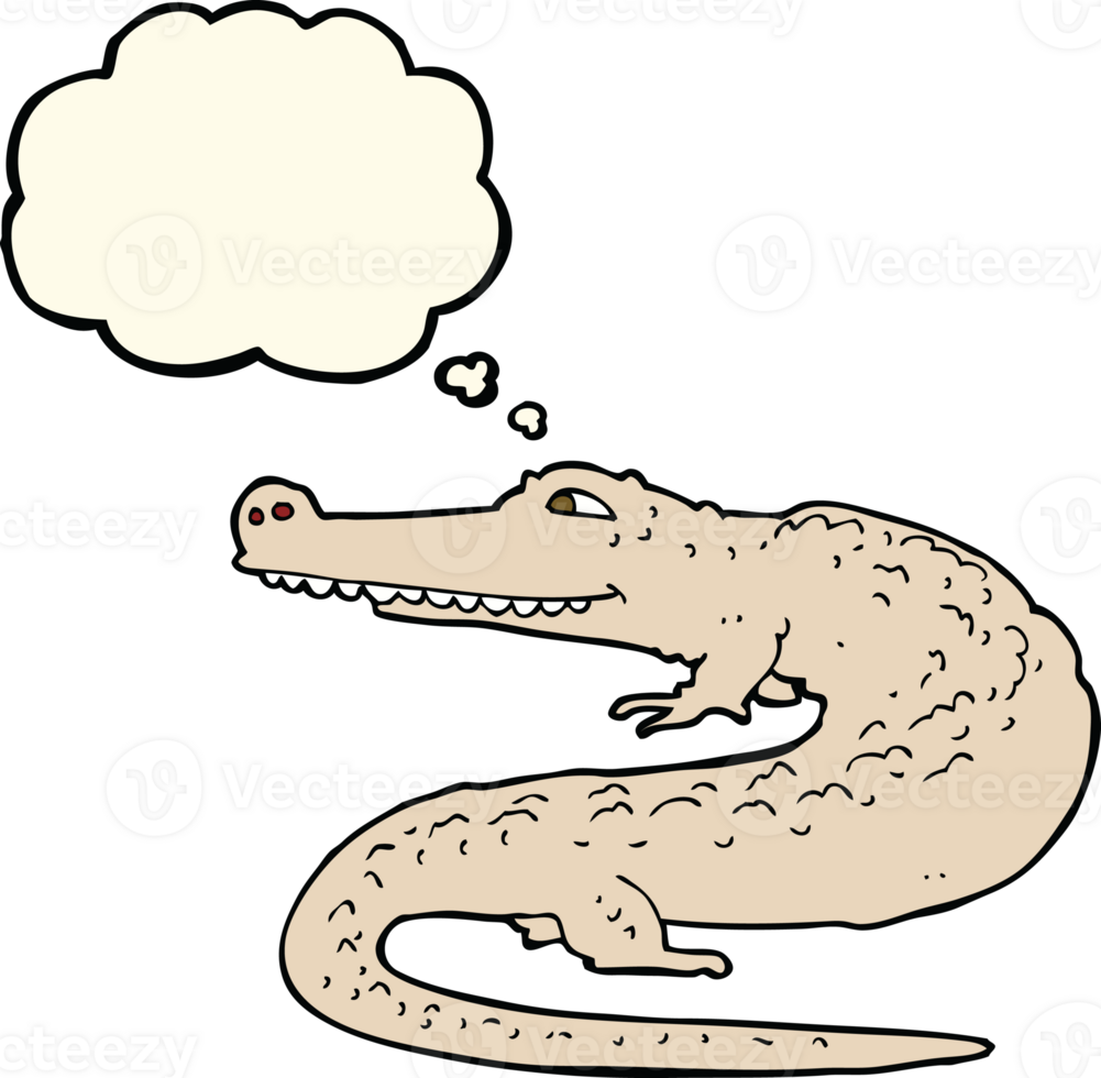 Cartoon Alligator With Thought Bubble 45105520 Png