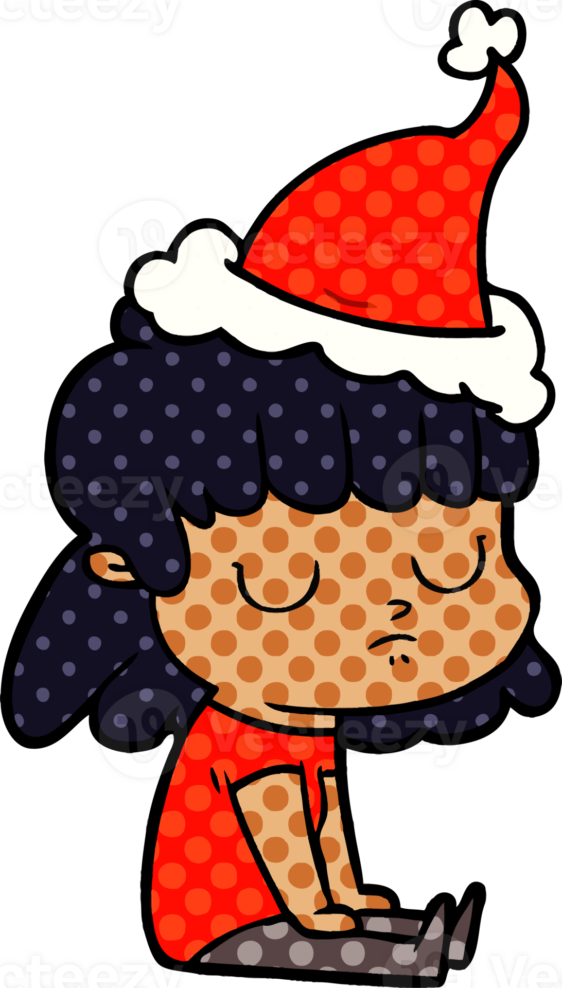 hand drawn comic book style illustration of a indifferent woman wearing ...