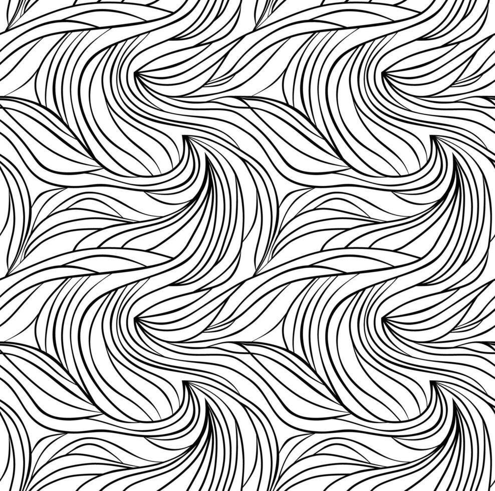 Abstract texture Background template of doodle Seamless wavy line curve linear wave free form ...