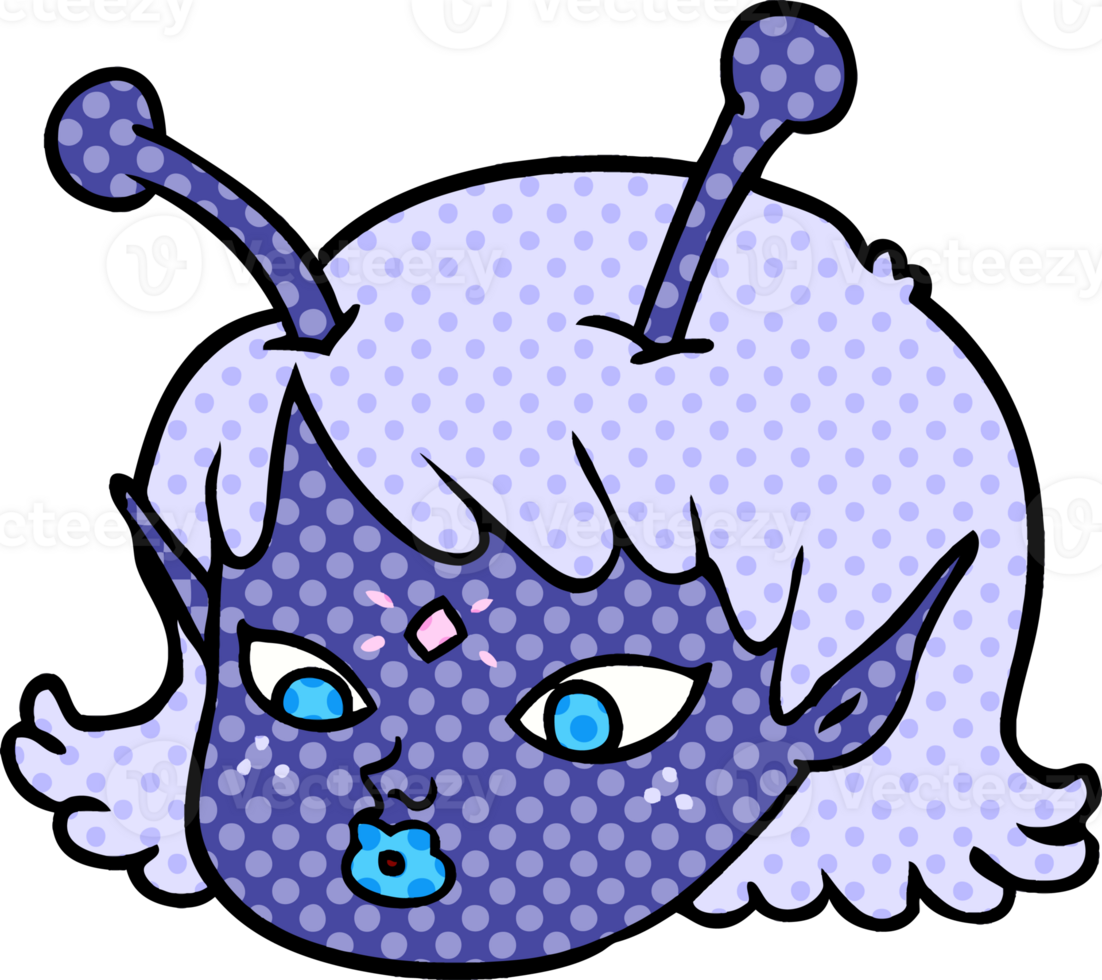 Cartoon Alien Space Girl Face 45112270 Png