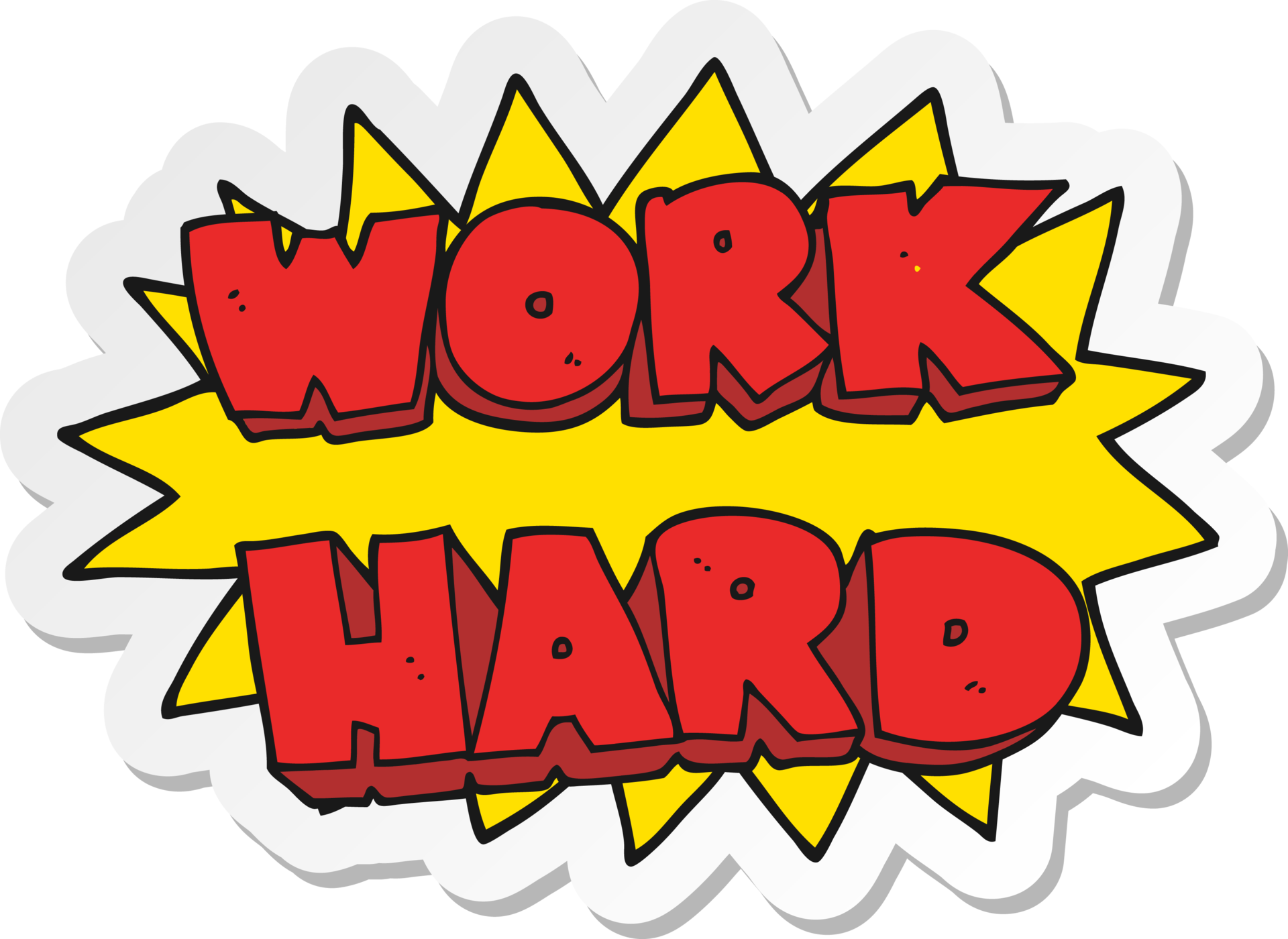 sticker of a cartoon work hard symbol 45112583 PNG sticker of a cartoon work hard symbol 45112583 PNG