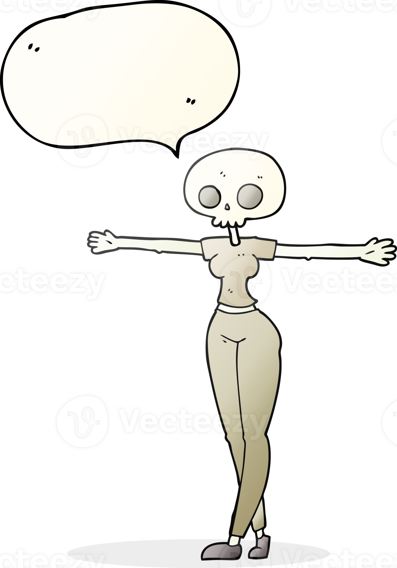 Hand Drawn Speech Bubble Cartoon Zombie Woman 45116652 Png