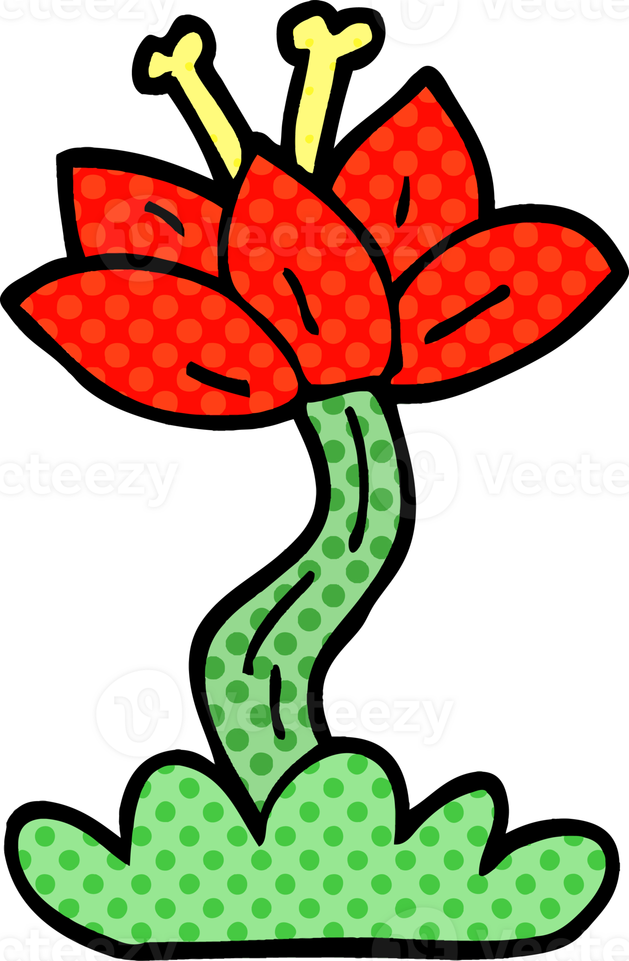 cartoon doodle red lilly 45120086 PNG