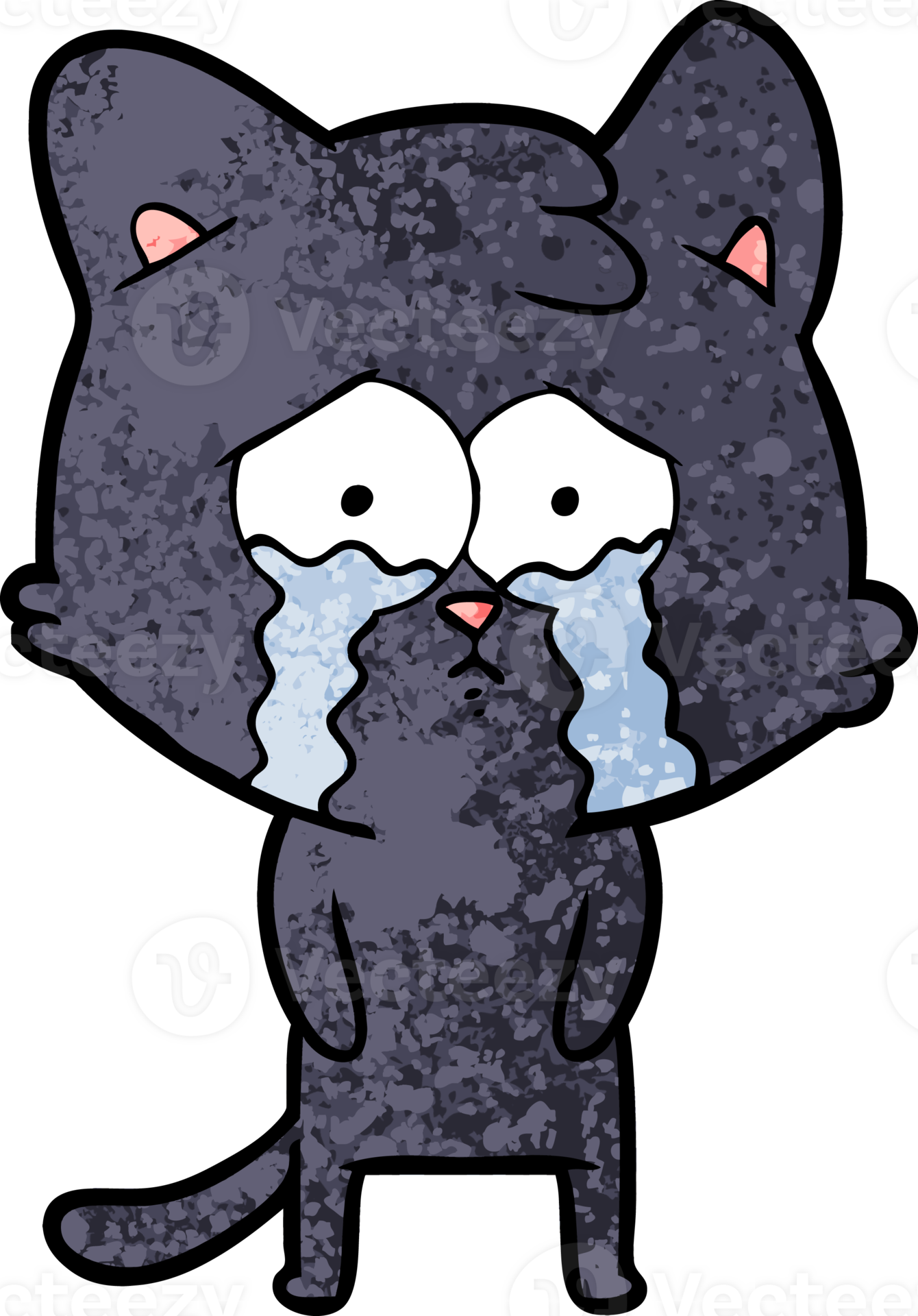 cartoon crying cat 45130473 PNG