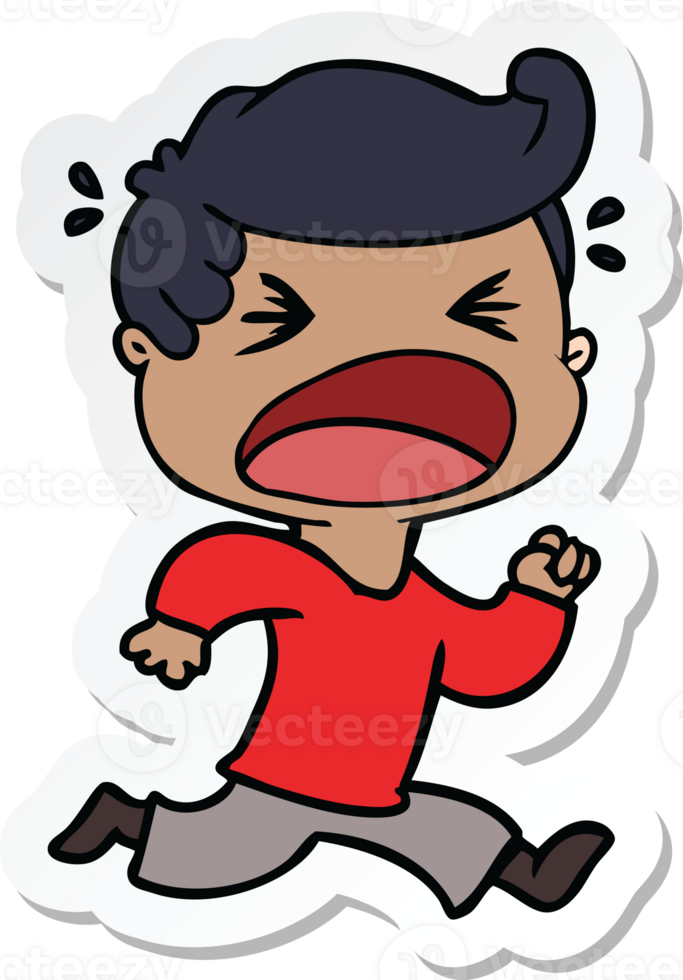 sticker of a cartoon shouting man 45130773 PNG sticker of a cartoon shouting man 45130773 PNG