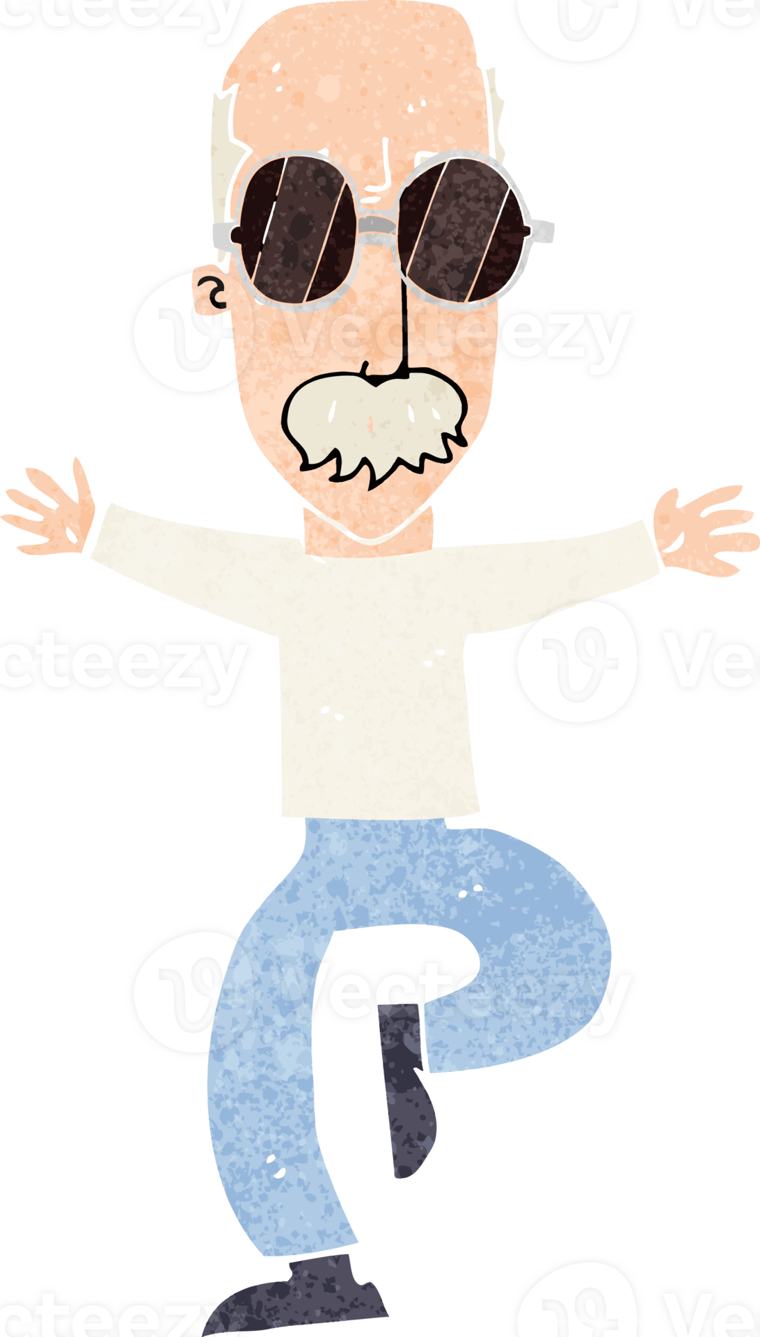 Cartoon Old Man Wearing Big Glasses 45130797 Png