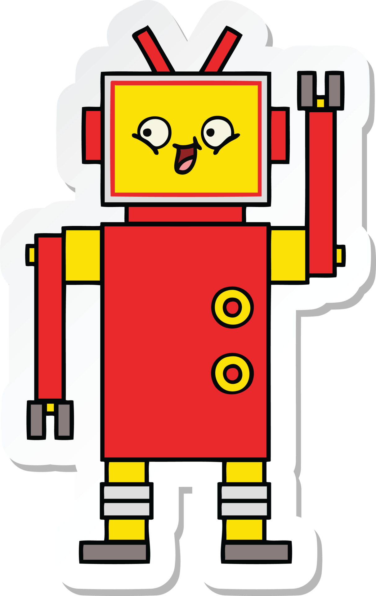 Sticker Of A Cute Cartoon Robot 45132024 Png