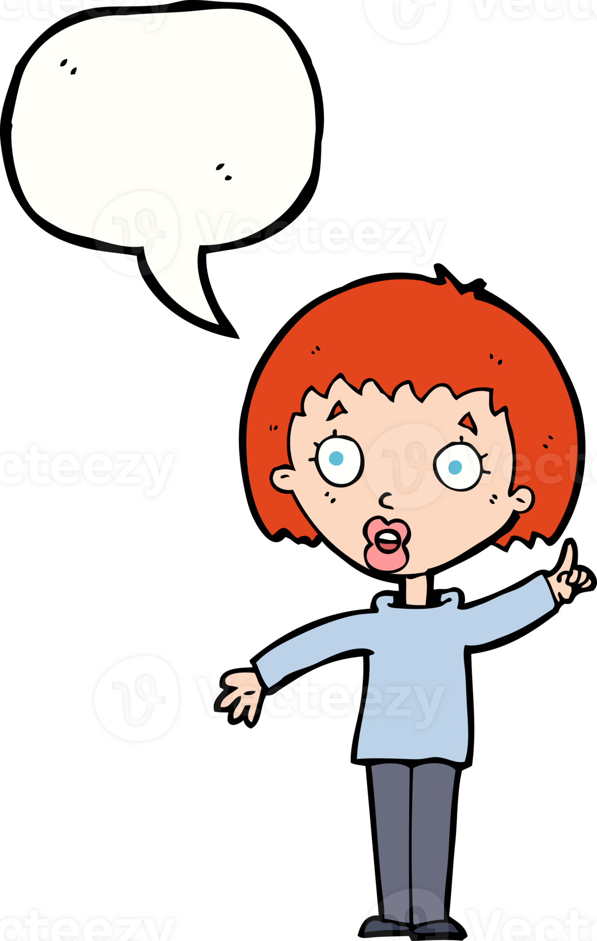 Cartoon Woman Explaining Her Point With Speech Bubble 45133983 Png