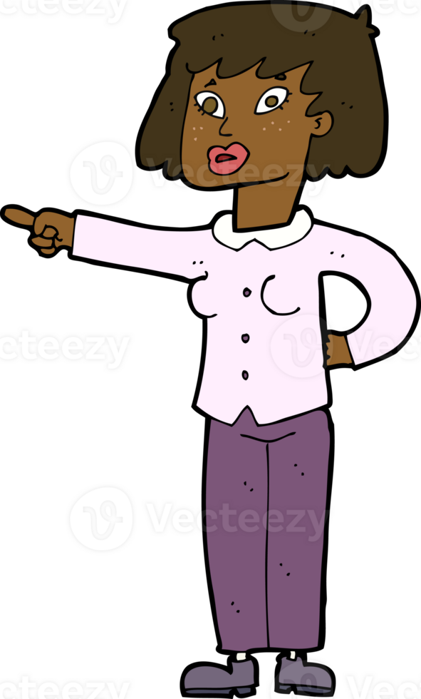 cartoon woman pointing 45138422 PNG