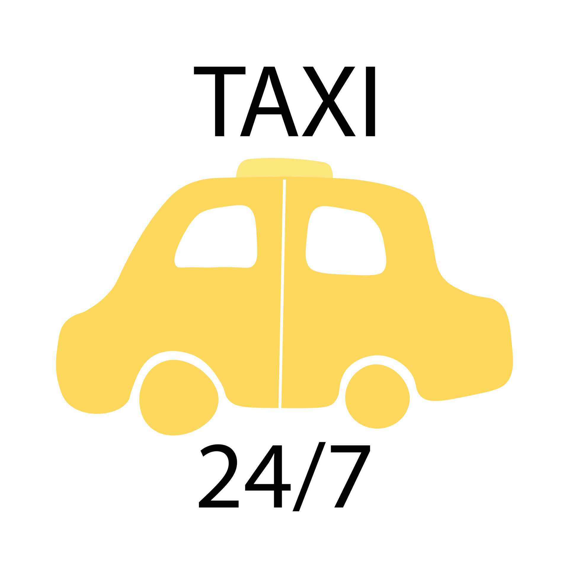 Taxi 24 7 7 plano bandera ilustración. sencillo y frio anuncios para Taxi empresas 45144142 ...