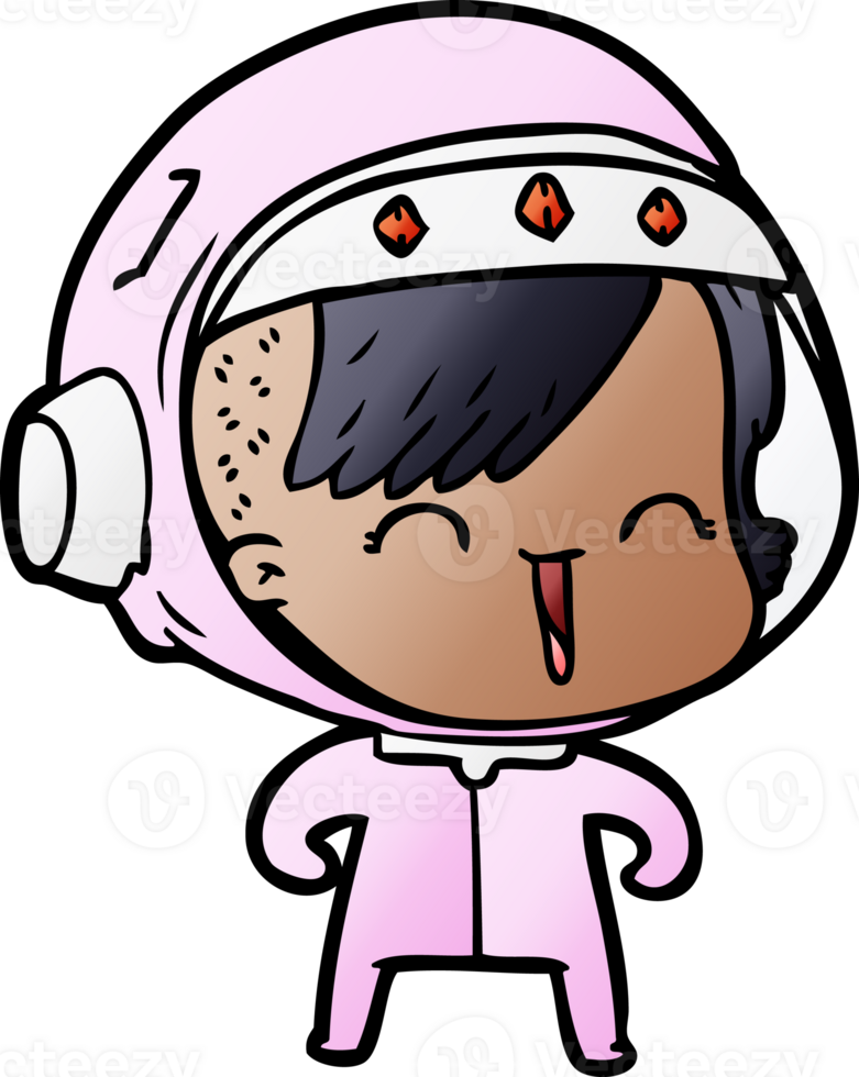 Happy Cartoon Space Girl 45145066 Png