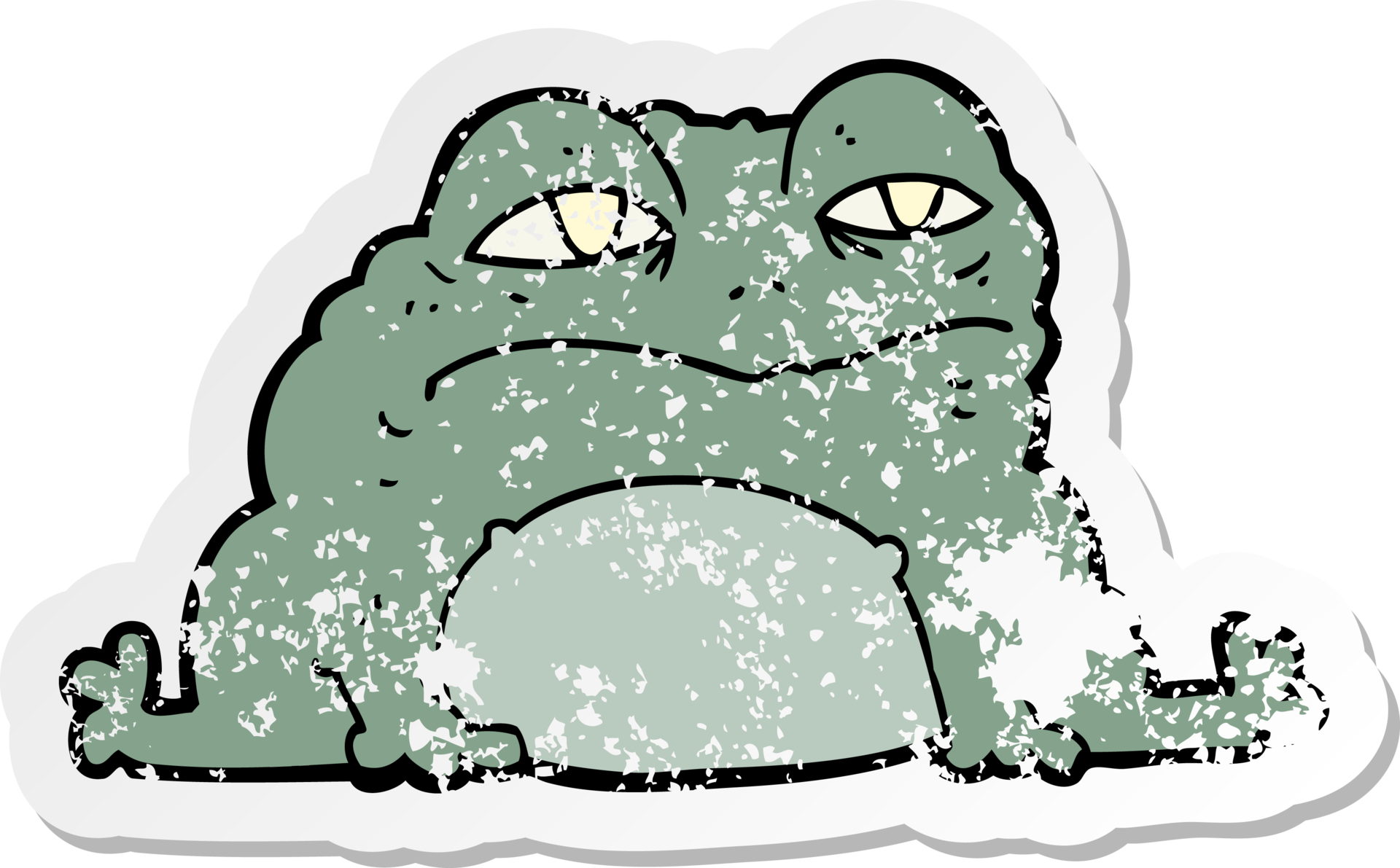 Pegatina Angustiada De Un Sapo De Dibujos Animados 45145067 Png