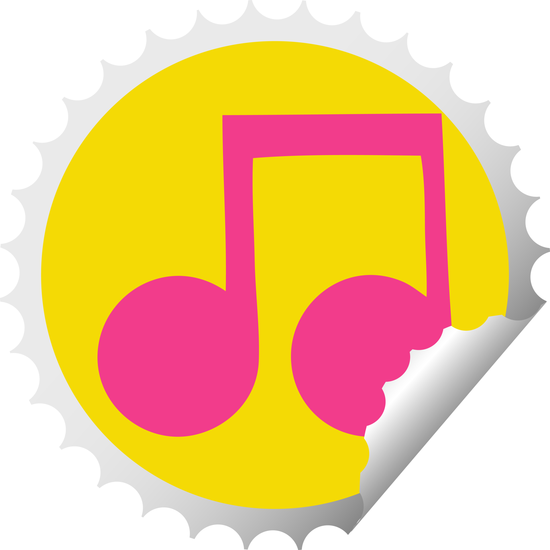 Circular Peeling Sticker Cartoon Of A Musical Note 45148012 Png
