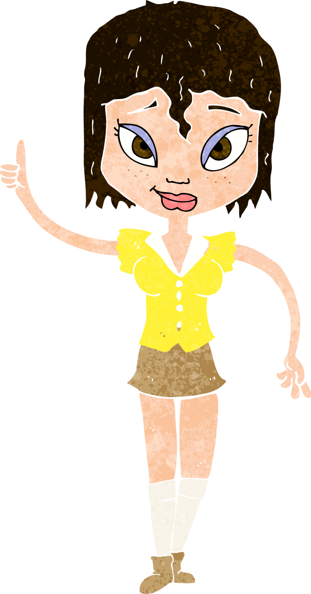 Cartoon Woman Making Point 45151370 Png