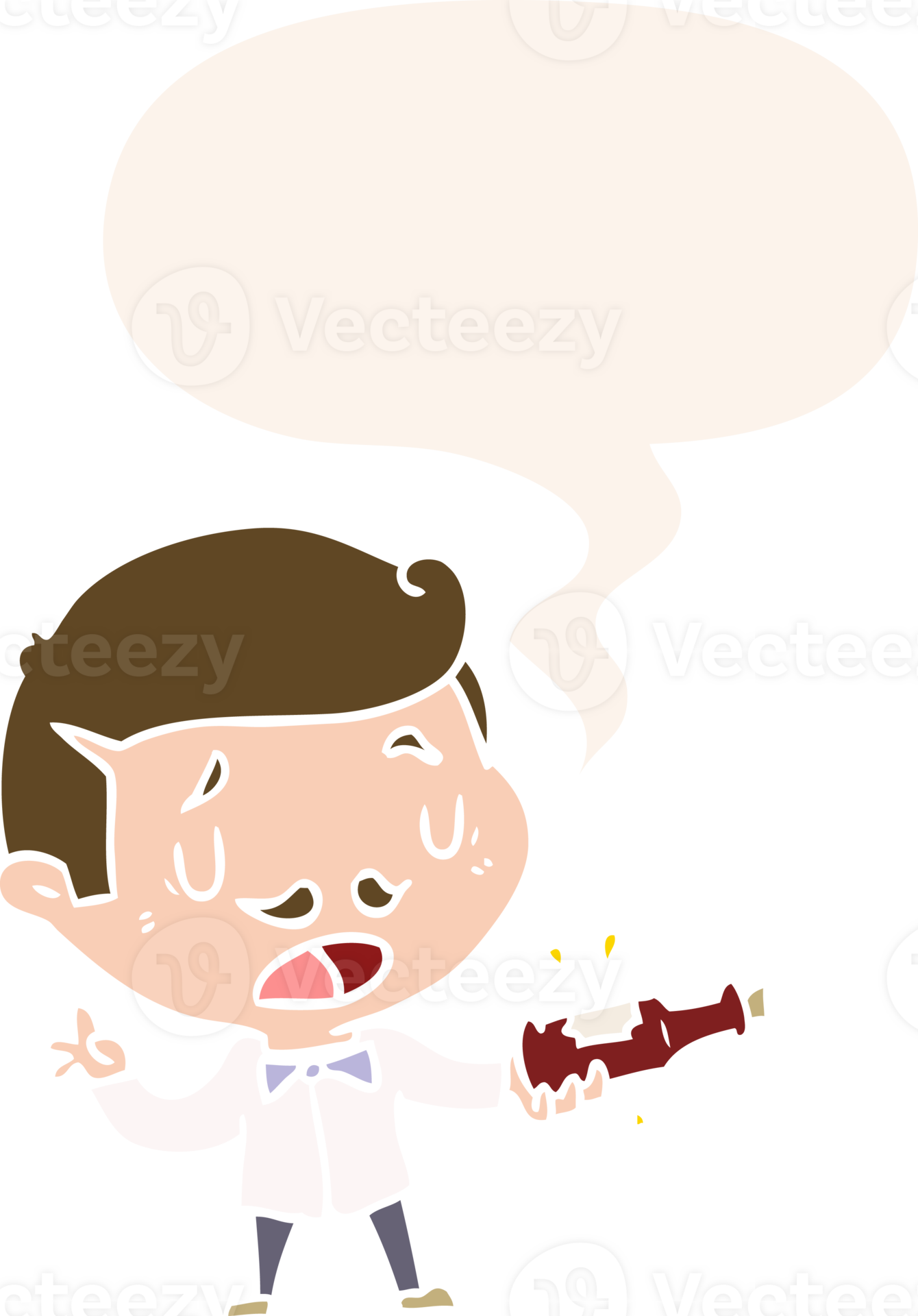 Cartoon Wine Expert Explaining With Speech Bubble In Retro Style 45151692 Png
