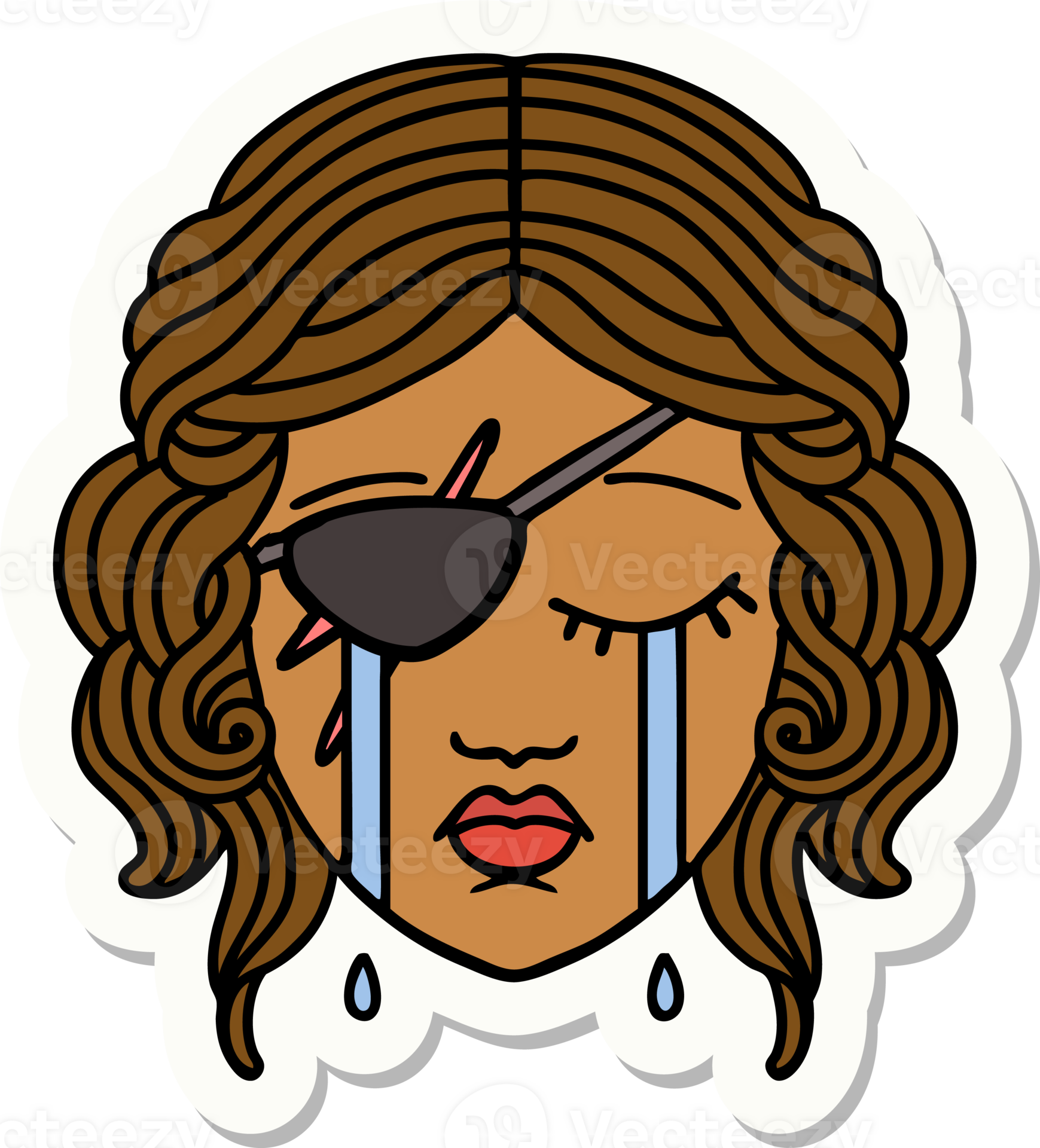Sticker Of A Crying Human Rogue Character 45154892 Png