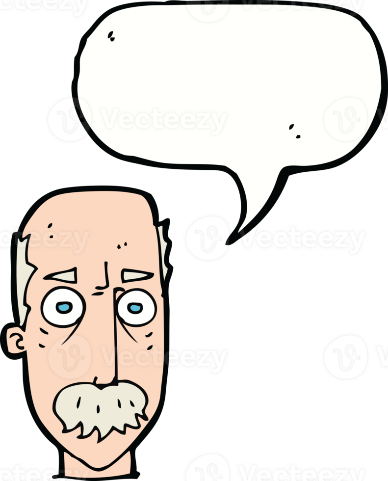 Cartoon Man With Mustache With Speech Bubble 45156466 Png