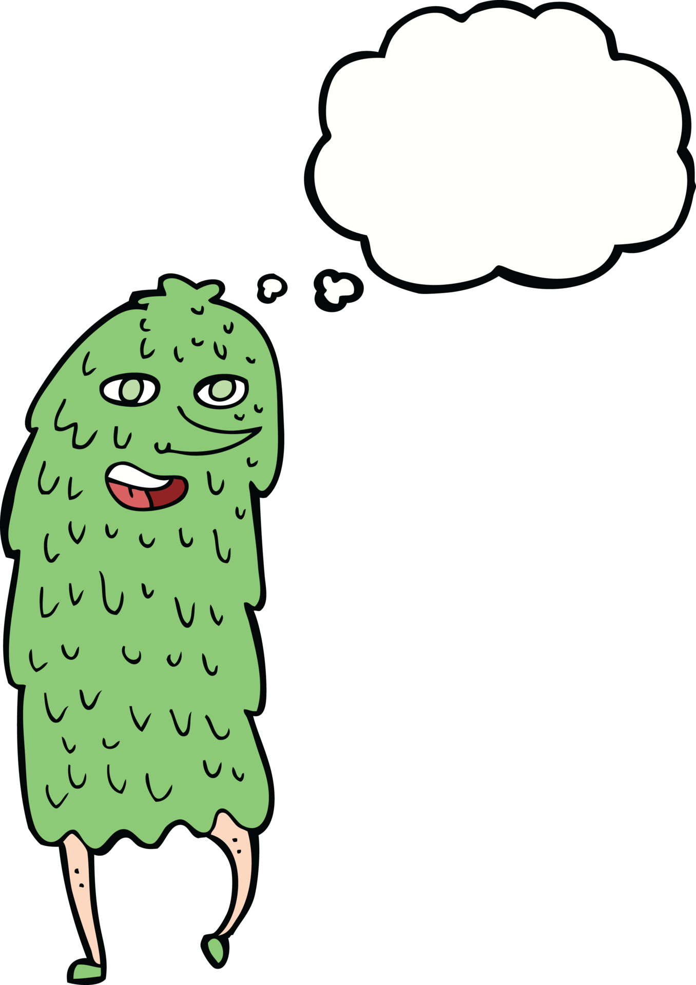 Monstre De Dessin Animé Avec Bulle De Pensée 45157484 Png