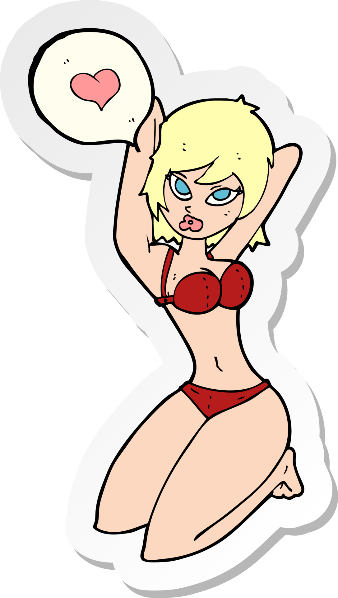 Sticker Of A Cartoon Woman Posing 45159684 Png