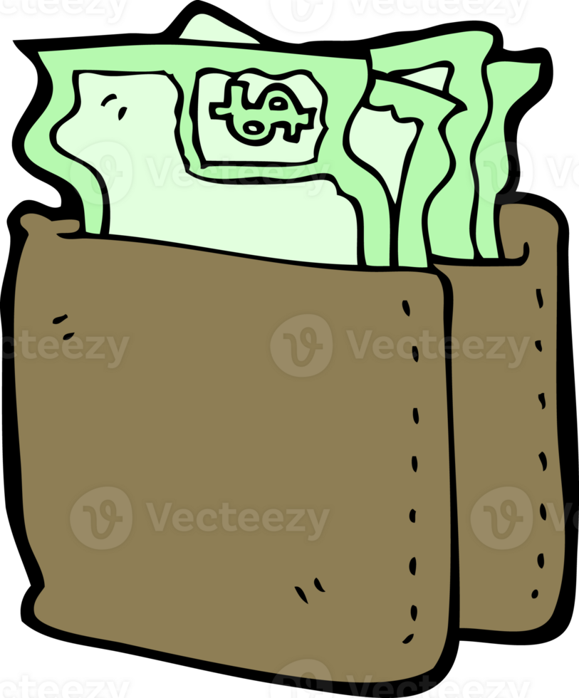cartoon wallet full of cash 45160294 PNG cartoon wallet full of cash 45160294 PNG