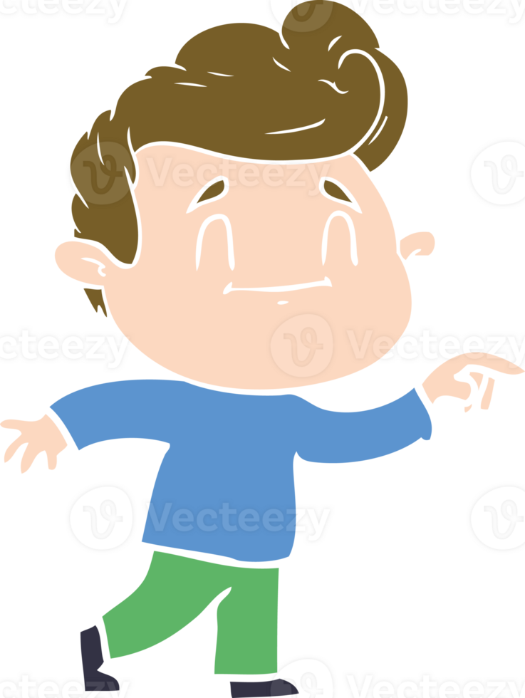 Happy Flat Color Style Cartoon Man 45168995 Png