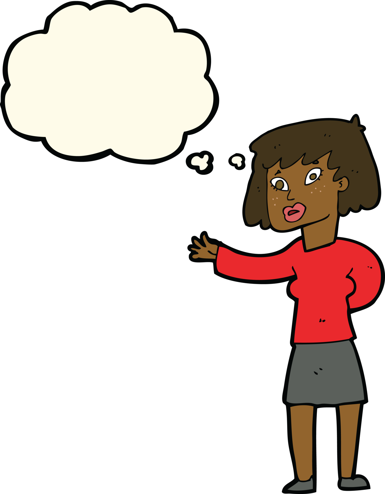 Cartoon Woman Explaining With Thought Bubble 45173410 Png