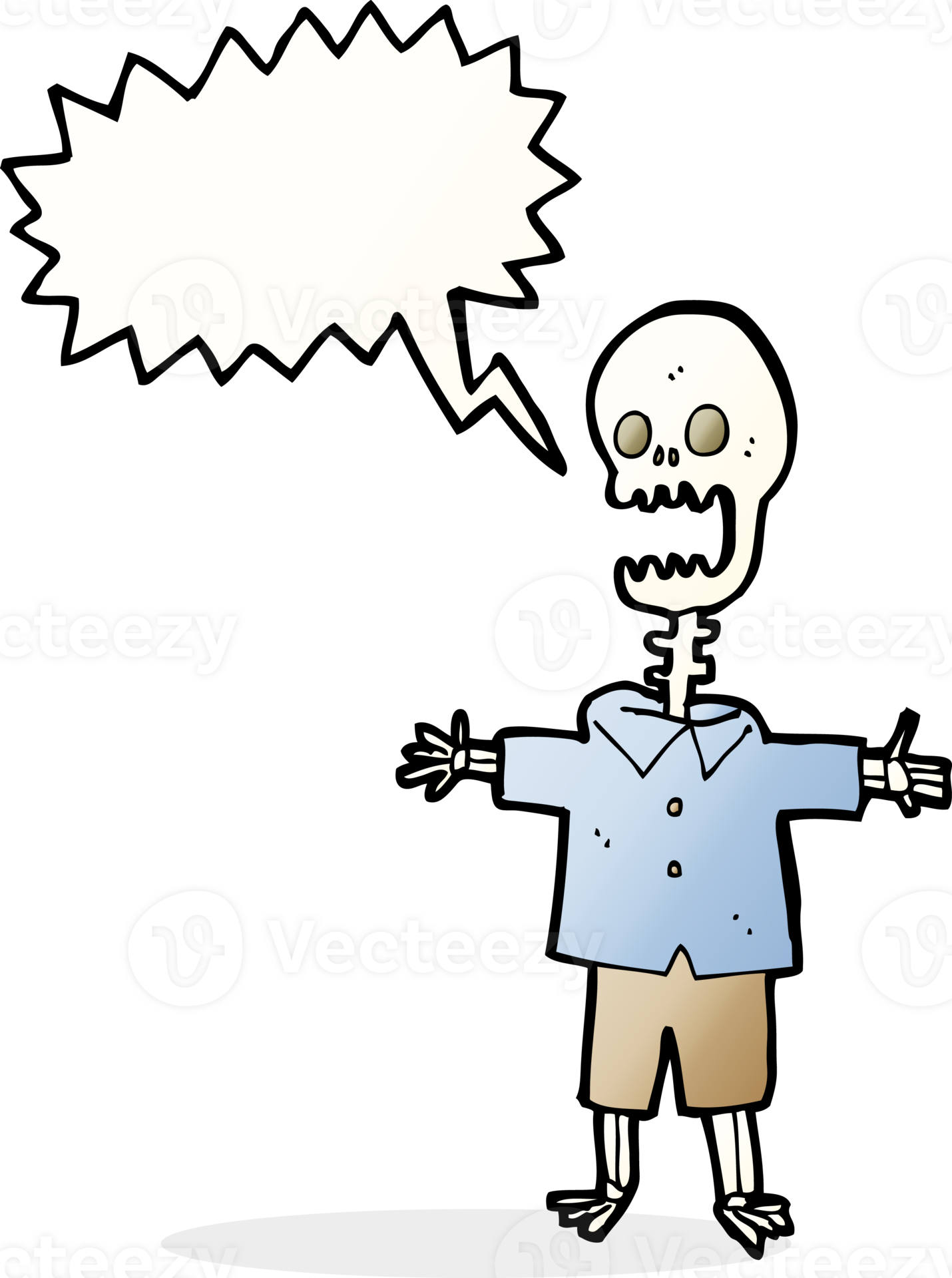 Cartoon Skeleton With Speech Bubble 45173902 Png