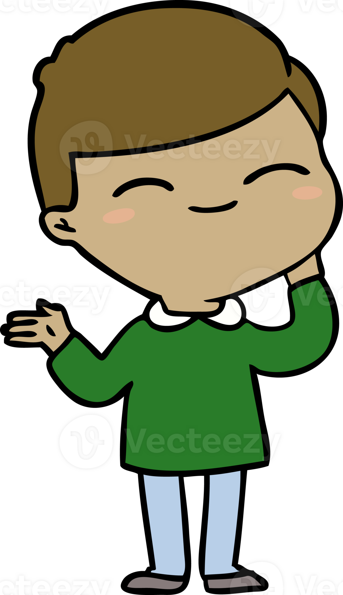 cartoon shy smiling boy 45178326 PNG