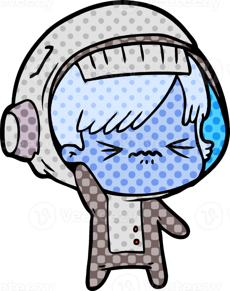 Angry Cartoon Space Girl Waving 45178667 Png