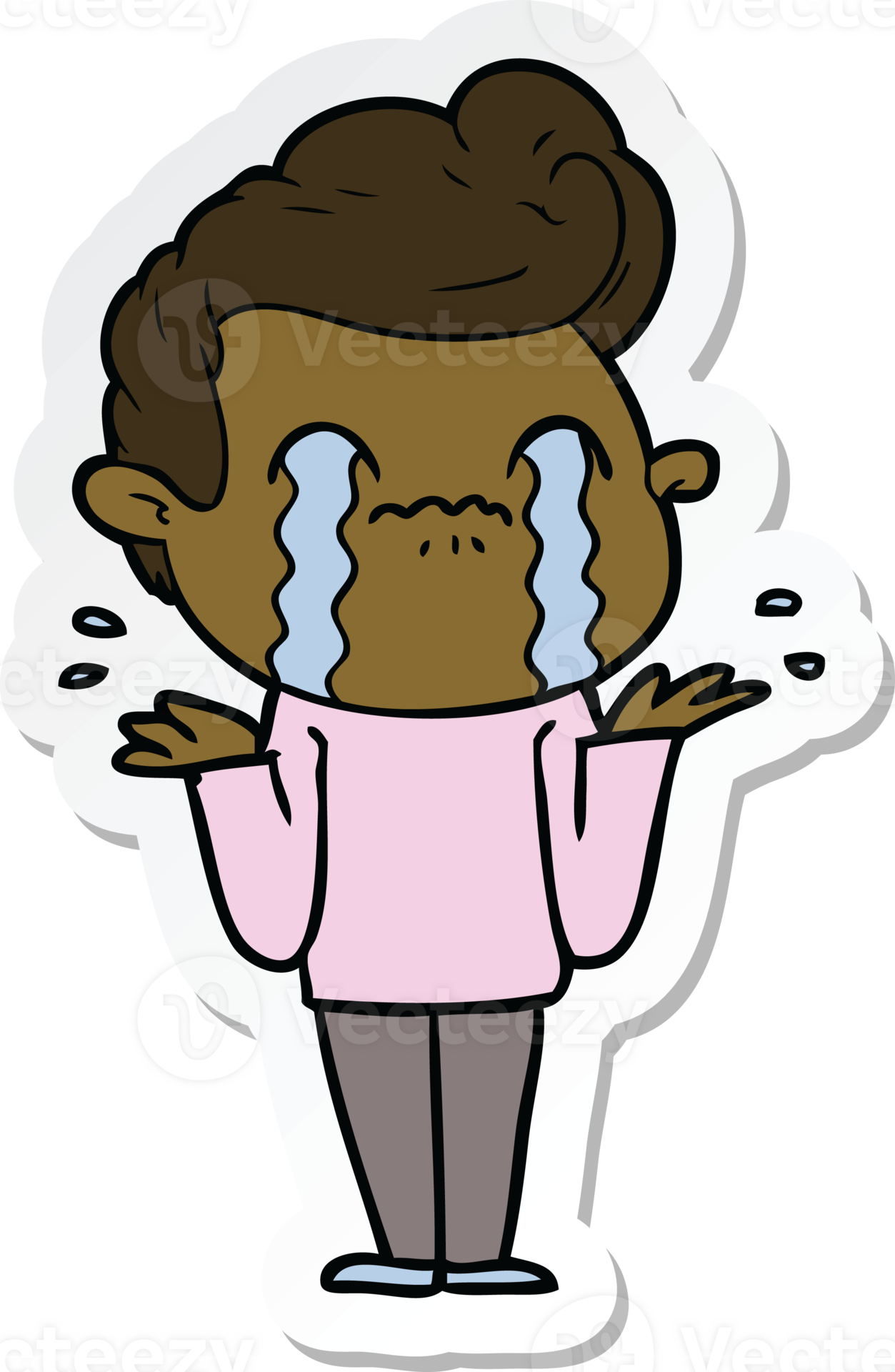 sticker of a cartoon man crying 45178712 PNG