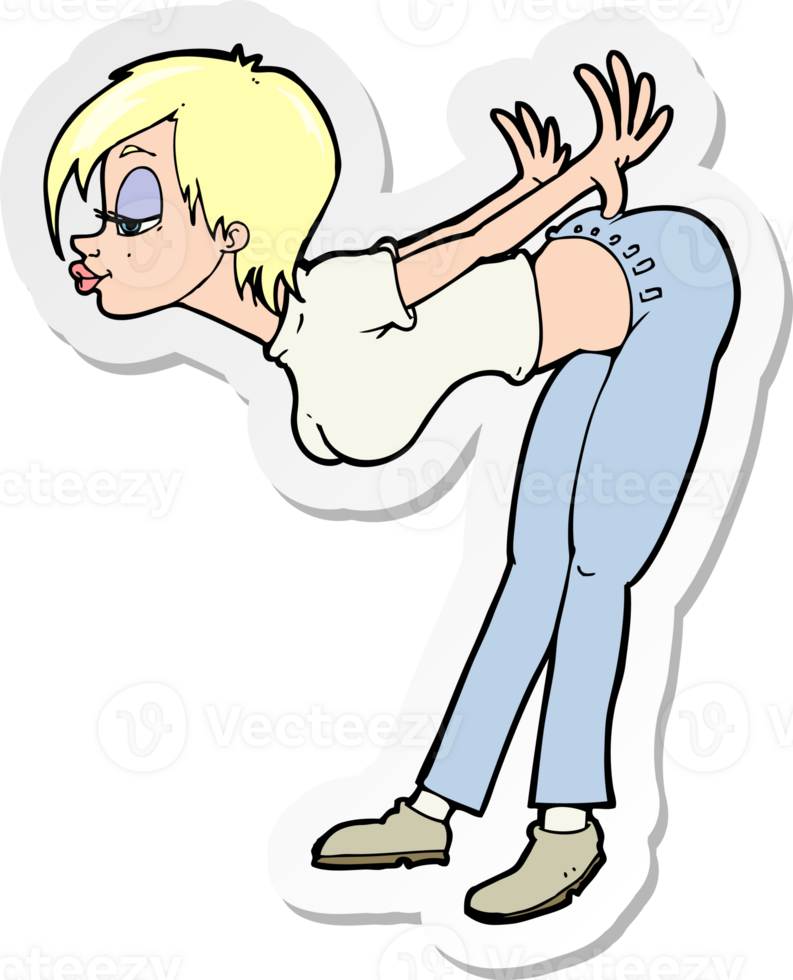 Pegatina De Una Mujer Sexy De Dibujos Animados 45179591 Png