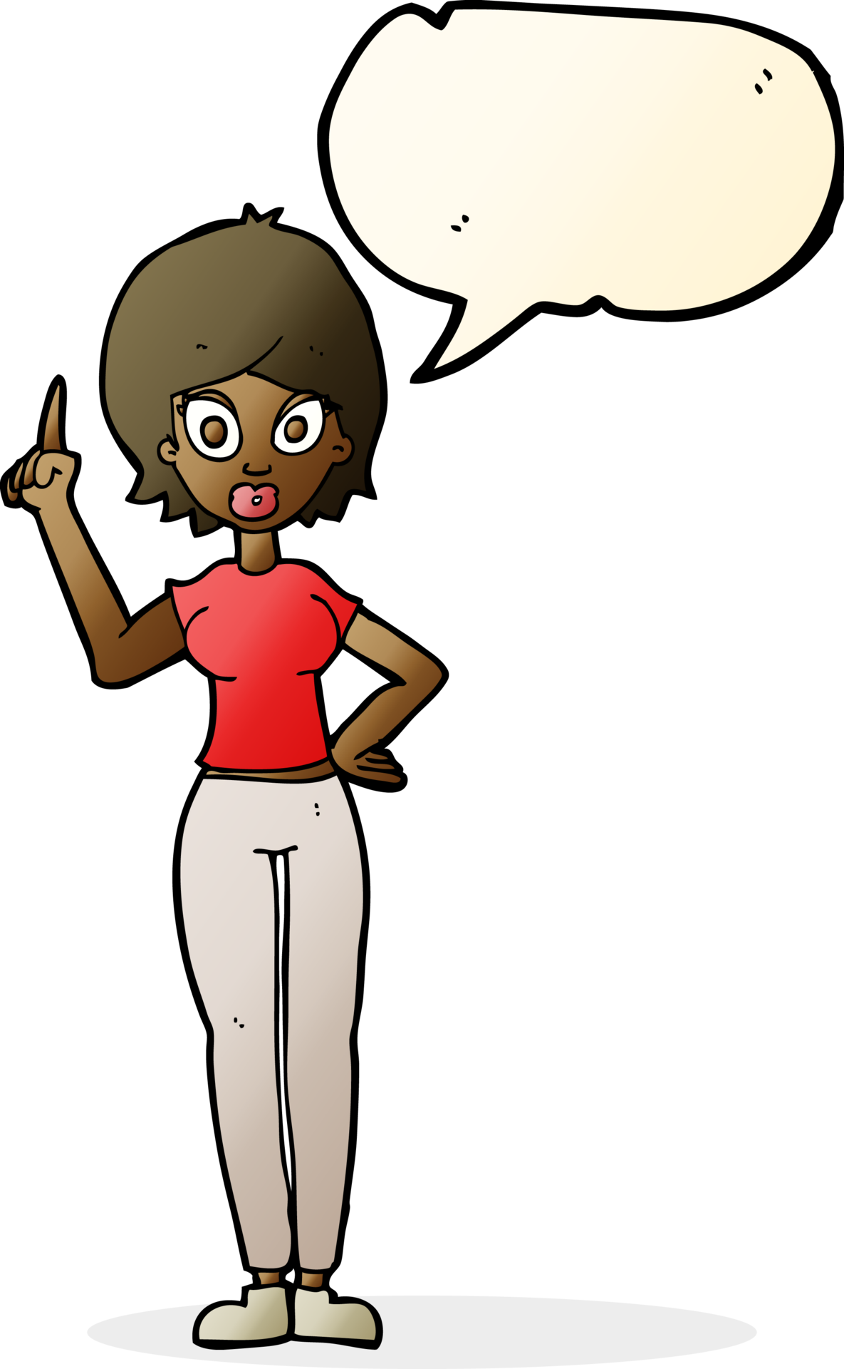 Cartoon Woman Explaining Her Point With Speech Bubble 45182815 Png