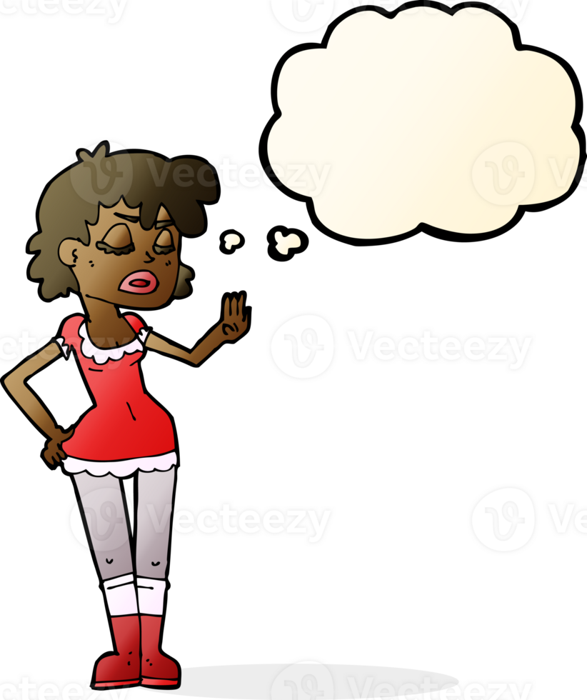 Cartoon Woman Making Dismissive Gesture With Thought Bubble 45183031 Png