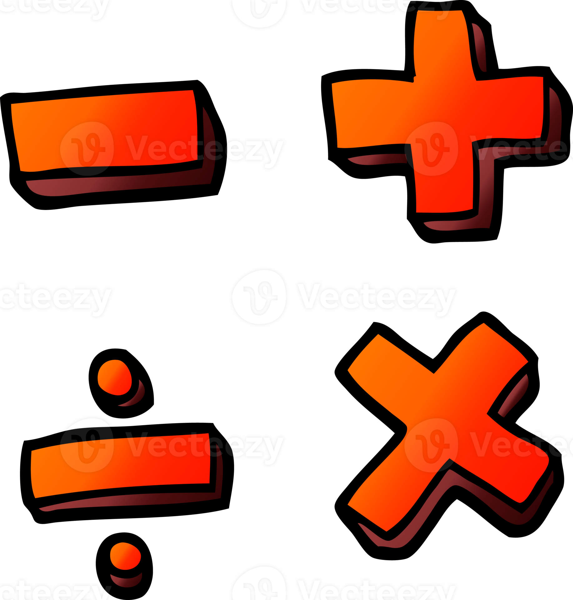 gradient illustration cartoon math symbols 45184756 PNG